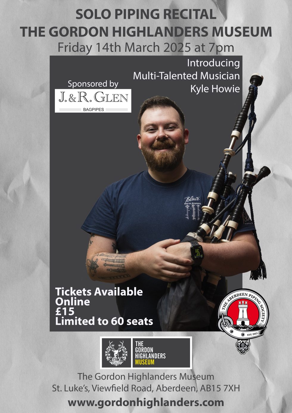Solo Piping Recital with Callum Beaumont | Gordon Highlanders Museum
